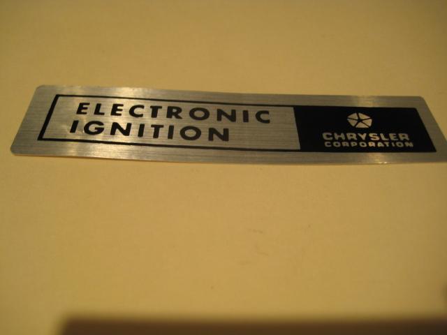 Electronic Ignition Decal for ECM