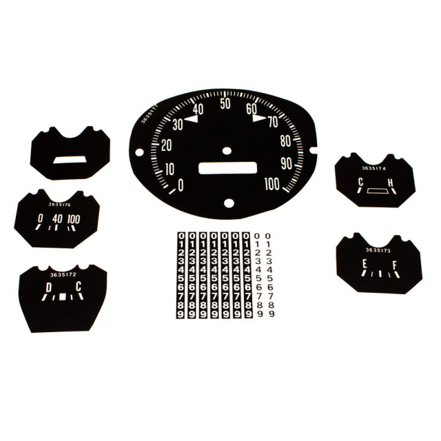 Dash Gauge Decal Kit 100MPH - 72-80 D/W100-300 + Ramcharger/Trailduster