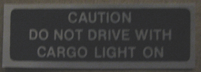 Interior - Cargo Warning Light Decal