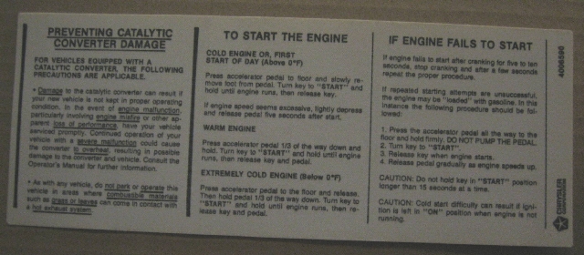 Engine Start Decal for Visor